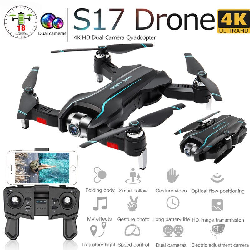 S17 Drone 4k HD Camera GPS Drone WiFi FPV 1080P No Signal Return RC He ...